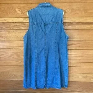 Vintage | Dresses | Vintage 9s Denim Zip Front Mini Dress Jlny Denim ...